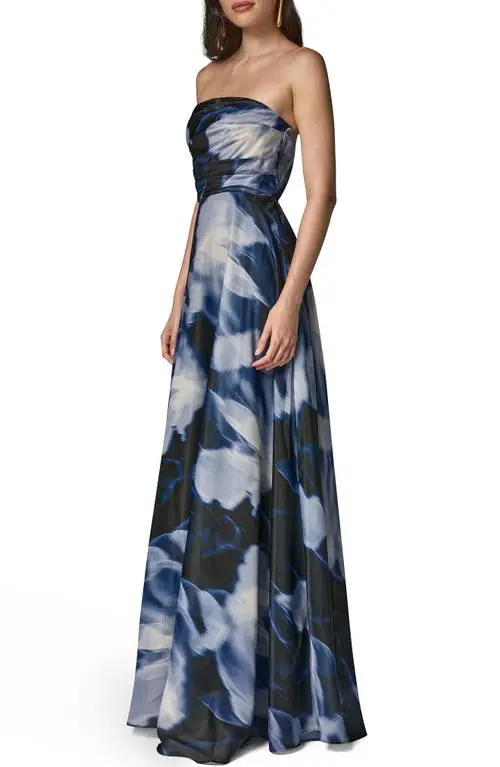 Donna Karan New York Strapless Floral Organza Gown