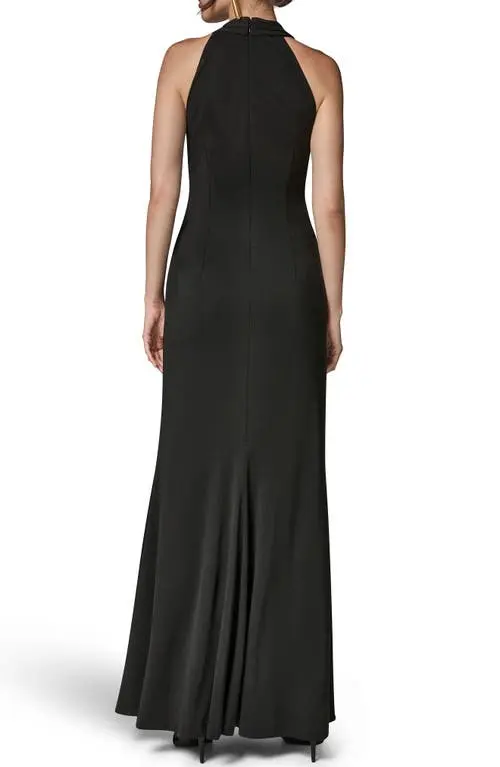Donna Karan New York Sleeveless Jersey Gown With Hardware Detail And Slit