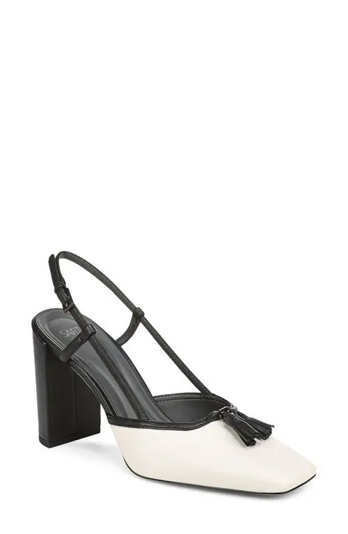 Franco Sarto Gaila Patent Leather Slingback Pumps - White/black