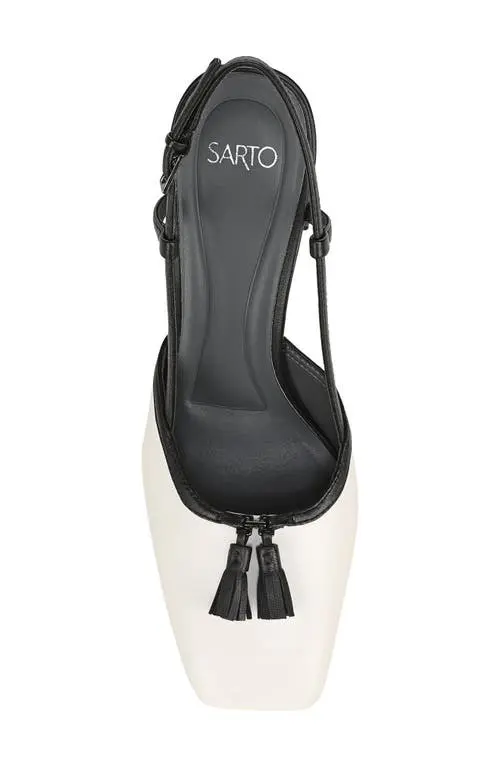 Franco Sarto Gaila Patent Leather Slingback Pumps - White/black