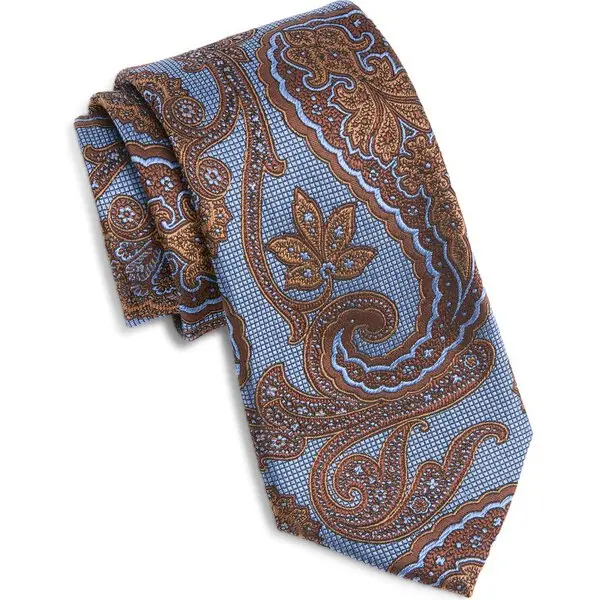 Nordstrom Paisley Silk Neck Tie - Lt Blue