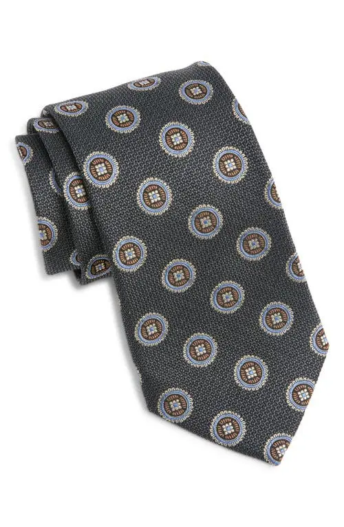 Nordstrom Medallion Silk Neck Tie - Black