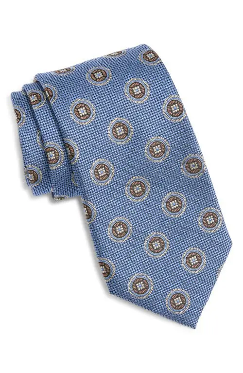 Nordstrom Medallion Silk Neck Tie - Lt Blue