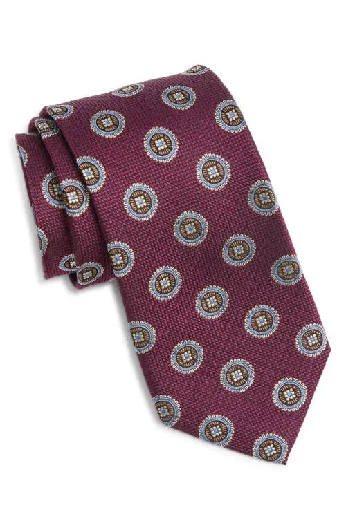 Nordstrom Medallion Silk Neck Tie - Wine