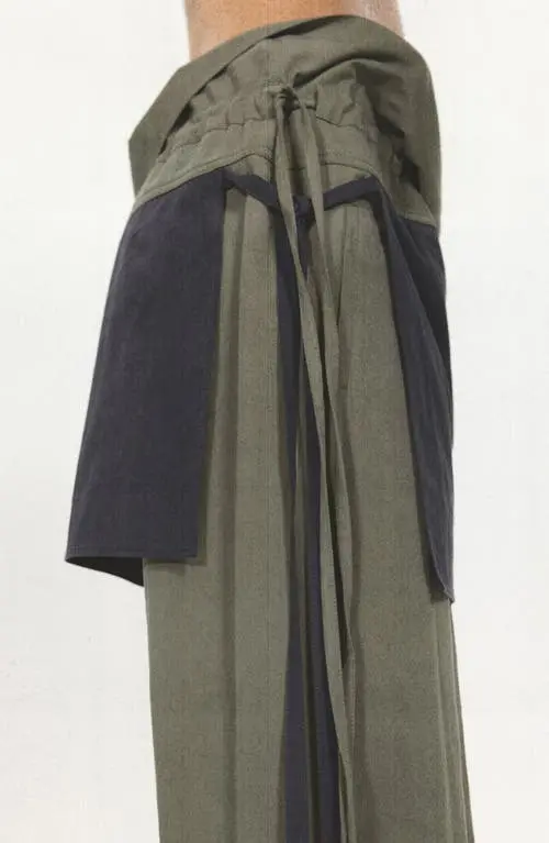 Mango Tied Overlay Wide Leg Pants