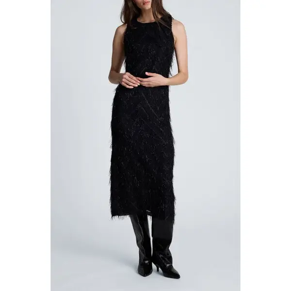 KENNETH COLE Fringe Racerback Midi Sheath Dress