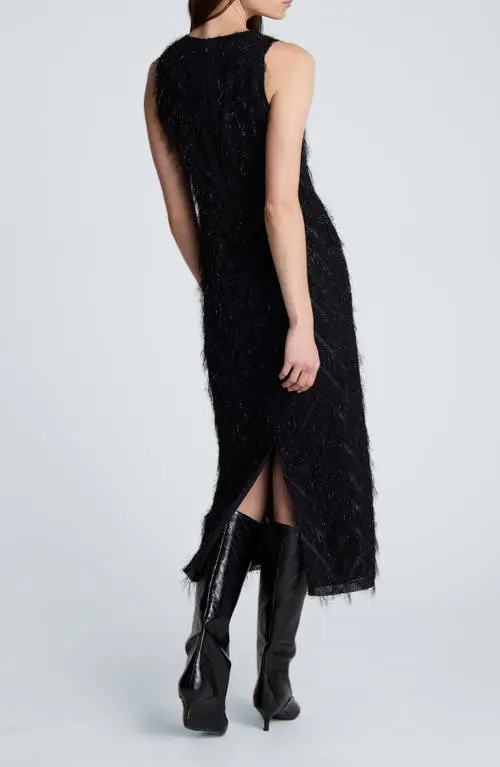 KENNETH COLE Fringe Racerback Midi Sheath Dress