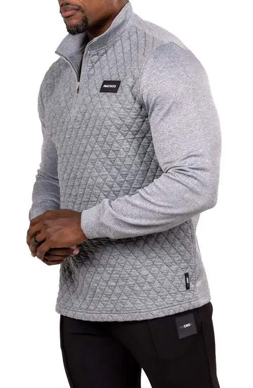 MACEOO Diamond Quilted Quarter Zip Pullover