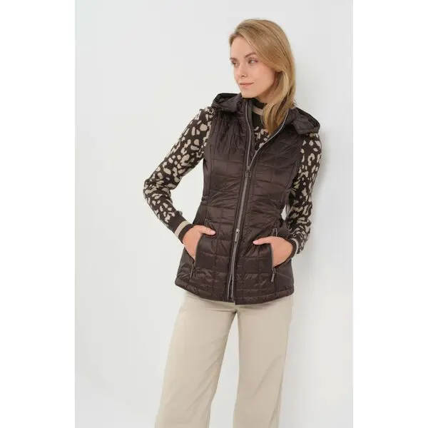 Anatomie Hooded Montreal Quilted Vest With Removable Hood