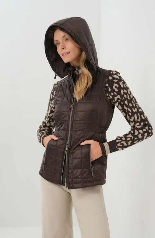 Anatomie Hooded Montreal Quilted Vest With Removable Hood