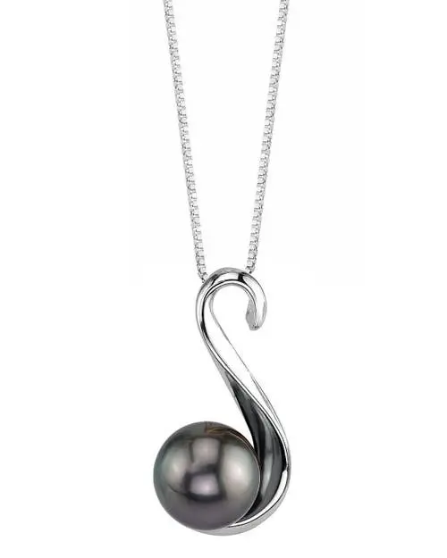 The Pearl Source Tahitian South Sea Pearl Anastasia Pendant Necklace - Sterling Silver