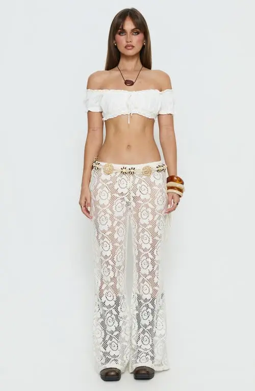 Princess Polly Rosadonna Lace Flared Pants