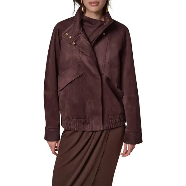 Donna Karan New York Faux Suede Zip-front Jacket