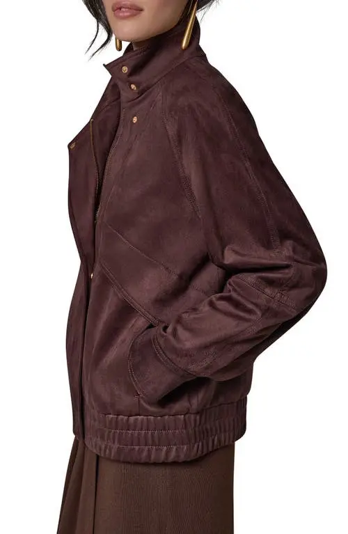 Donna Karan New York Faux Suede Zip-front Jacket
