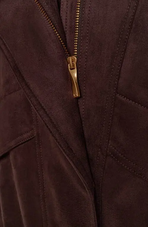 Donna Karan New York Faux Suede Zip-front Jacket