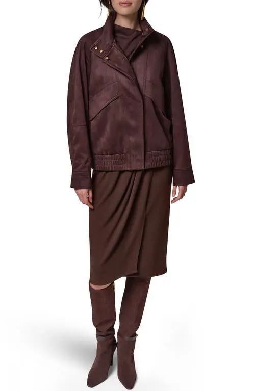 Donna Karan New York Faux Suede Zip-front Jacket