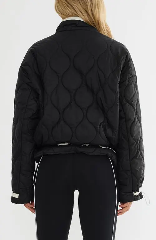 Beach Riot Quilted Jacket With Stand Collar And Zip Pockets