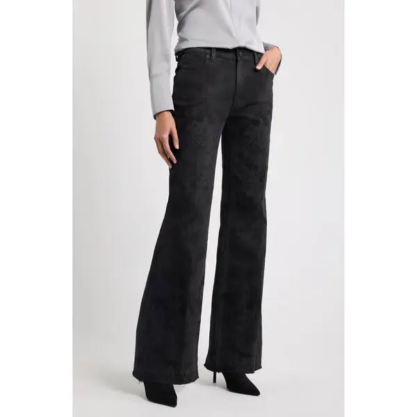 Kobi Halperin Zane Damask High Waist Bootcut Jeans - Black Multi