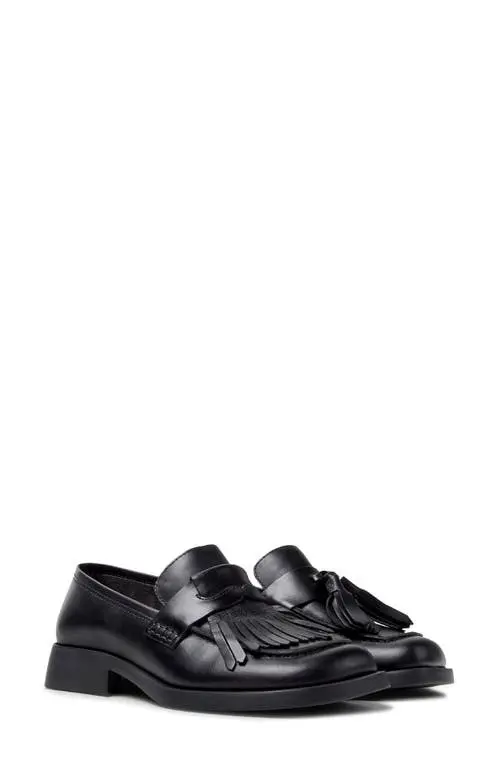 Camper Donna Twins Mismatch Loafers With Fringe And Tassels - Black