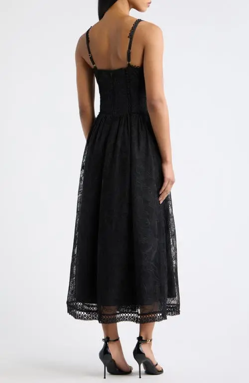 EN SAISON Floral Embroidered Corset Maxi Dress