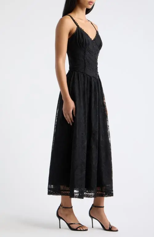 EN SAISON Floral Embroidered Corset Maxi Dress