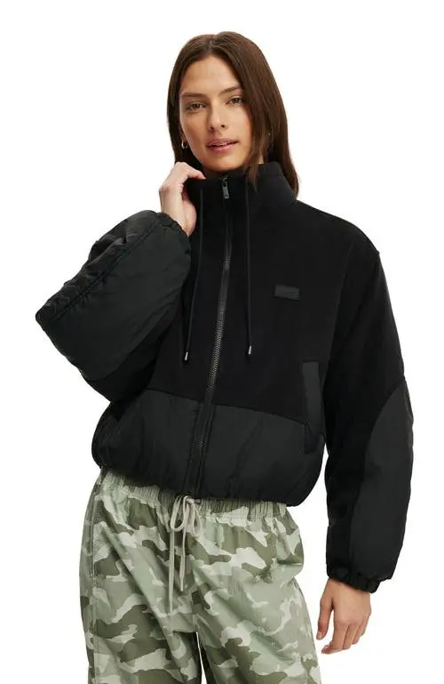 Cotton:on Active Polar Fleece Padded Jacket - Black