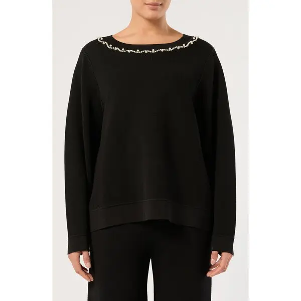 Marina Rinaldi Imitation Pearl Neck Sweater
