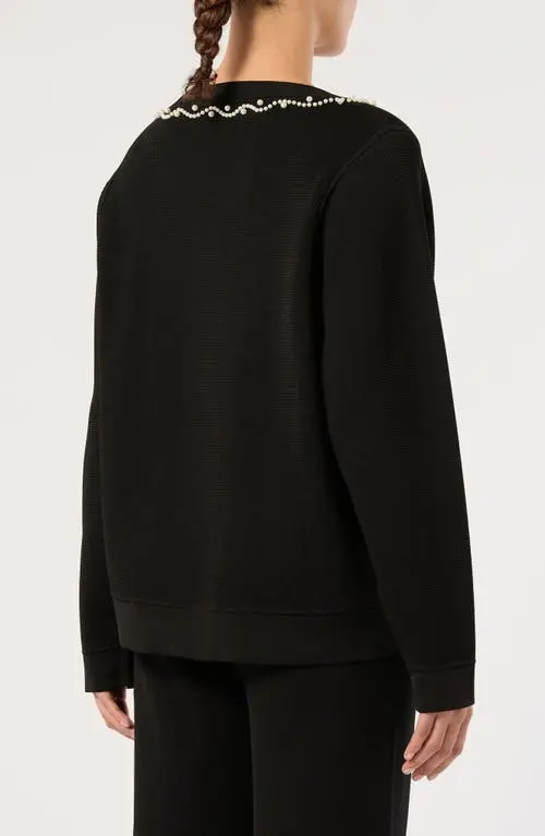 Marina Rinaldi Imitation Pearl Neck Sweater