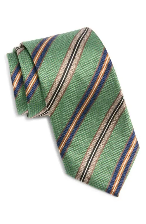 Nordstrom Striped Silk Neck Tie - Green