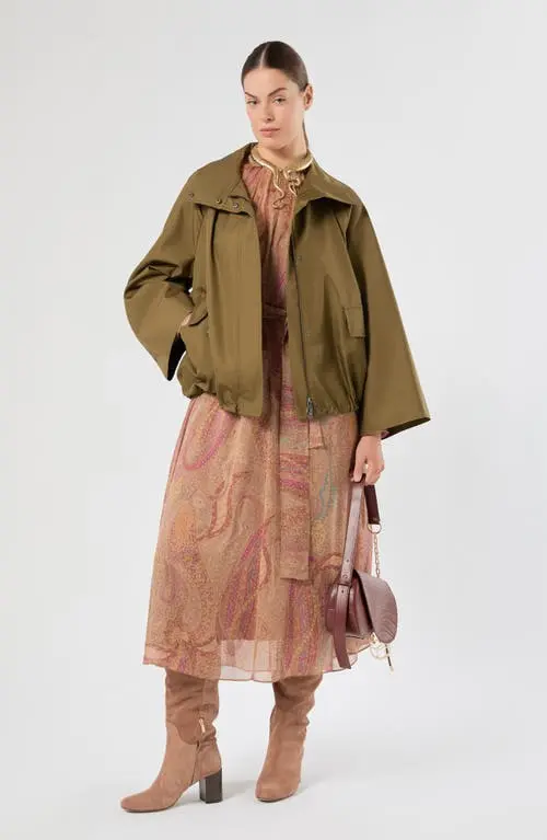 Marina Rinaldi Water Repellent Stand Collar Raincoat