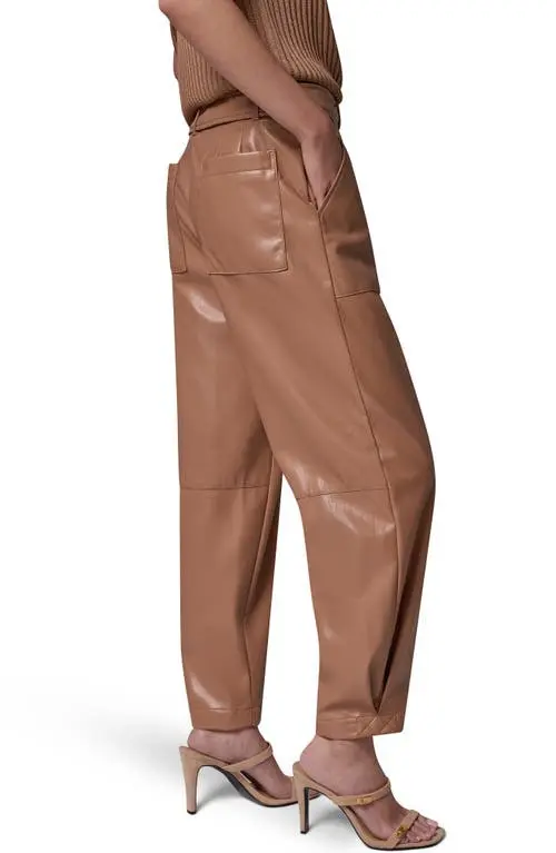 Donna Karan New York Belted Faux Leather Cargo Pants