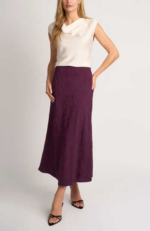 Halogen Jacquard Pull-on Midi Skirt