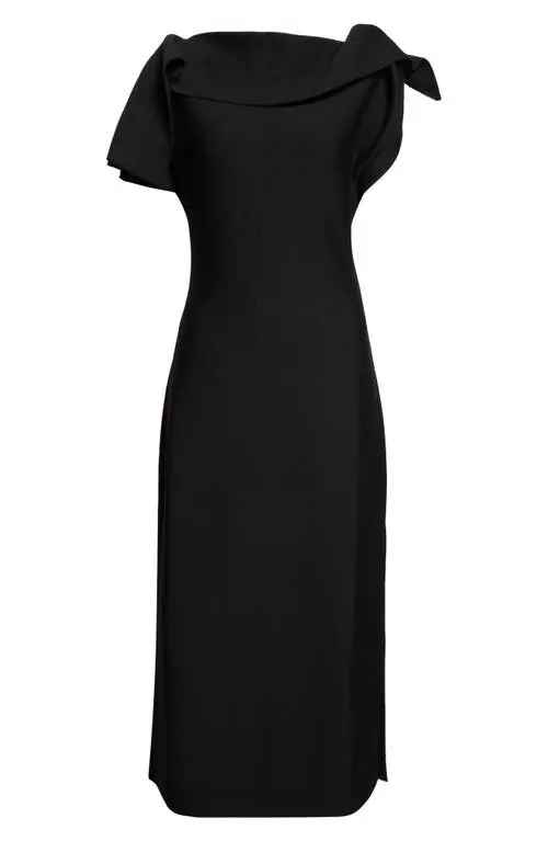 Oscar De La Renta Drape Neck Sweater Dress
