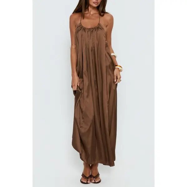 Princess Polly Seatides Scoop Maxi Dress - Chocolate