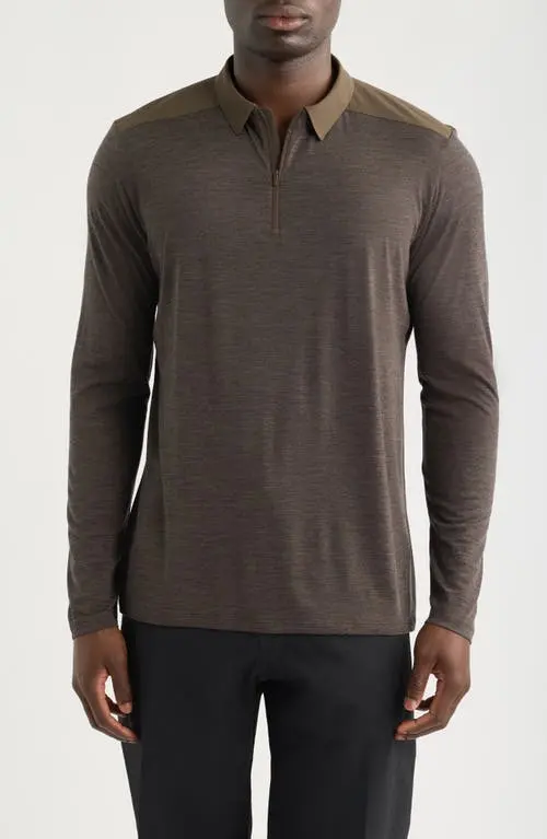 Veilance Frame Long Sleeve Polo - Sable Heather
