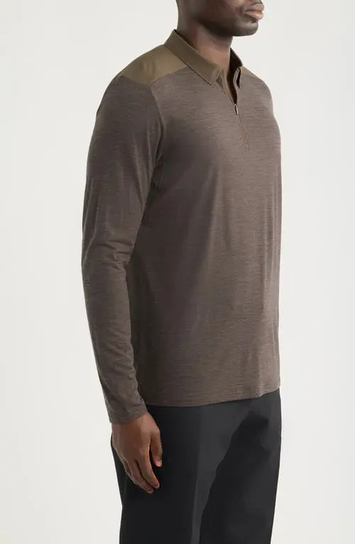 Veilance Frame Long Sleeve Polo - Sable Heather