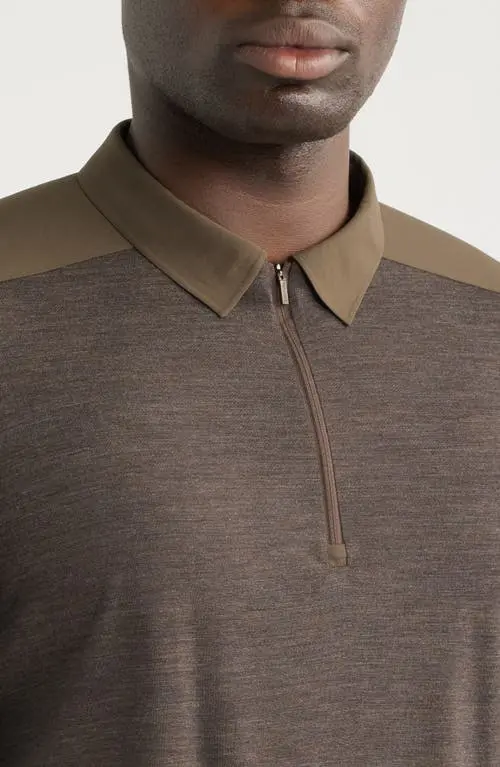 Veilance Frame Long Sleeve Polo - Sable Heather