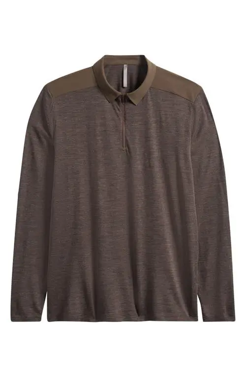 Veilance Frame Long Sleeve Polo - Sable Heather