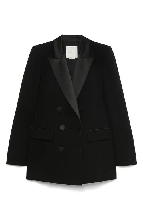 Marina Rinaldi Satin Lapel Double-breasted Tuxedo Jacket