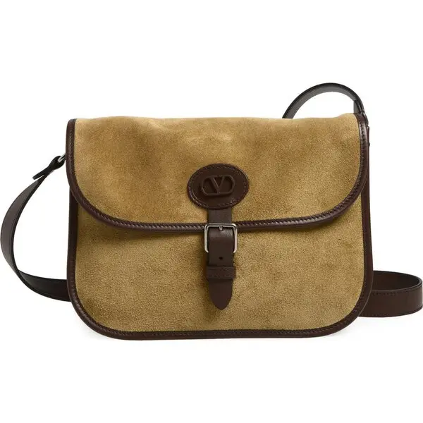 Valentino Garavani Antibes Suede Crossbody Bag - Beige