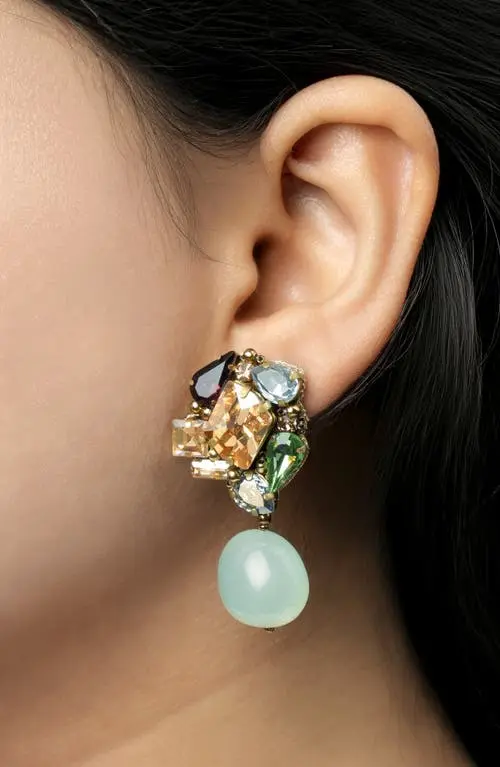 Deepa Gurnani Kidar Drop Earrings - Mint