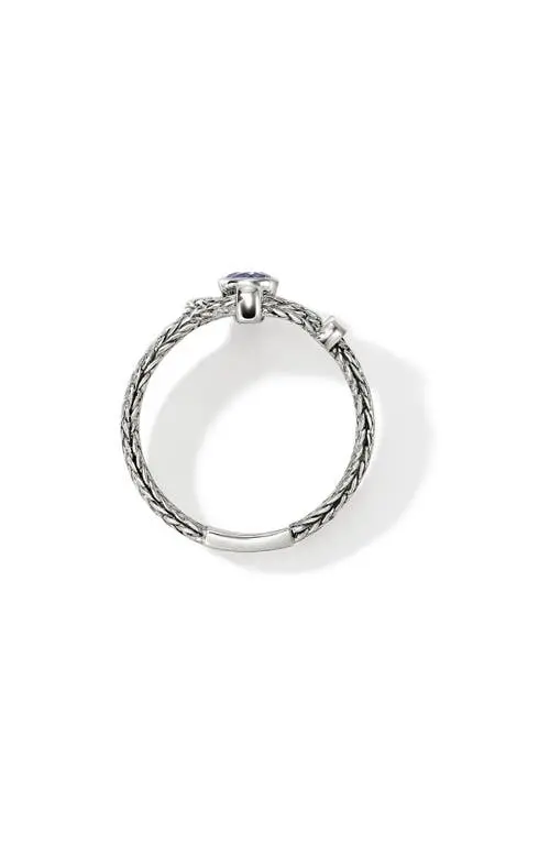 John Hardy Icon Sterling Tanzanite & Diamond Ring
