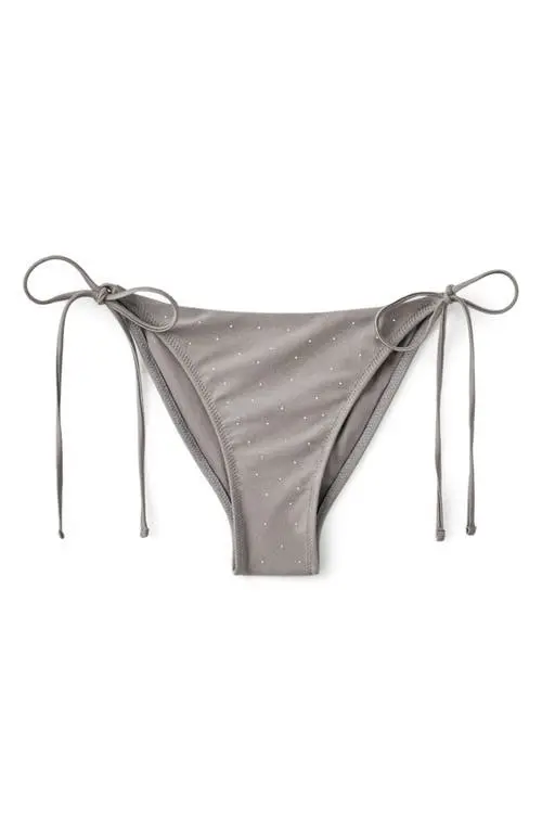 Mango Rhinestone Cheeky Bikini Bottoms - Grey