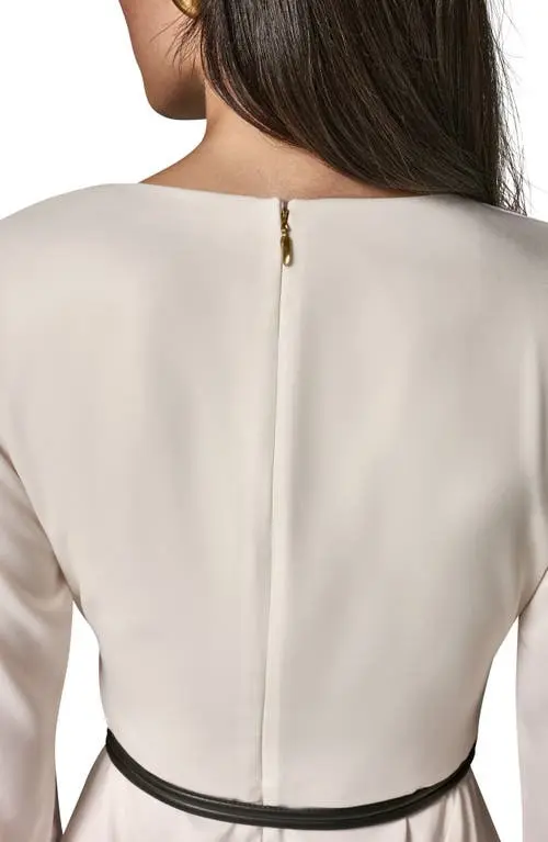 Donna Karan New York Bell Sleeve Satin Midi Dress - Ivory