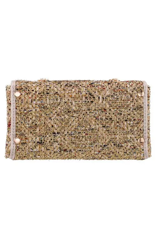 Nina Cerise Textured Clutch With Chain Strap