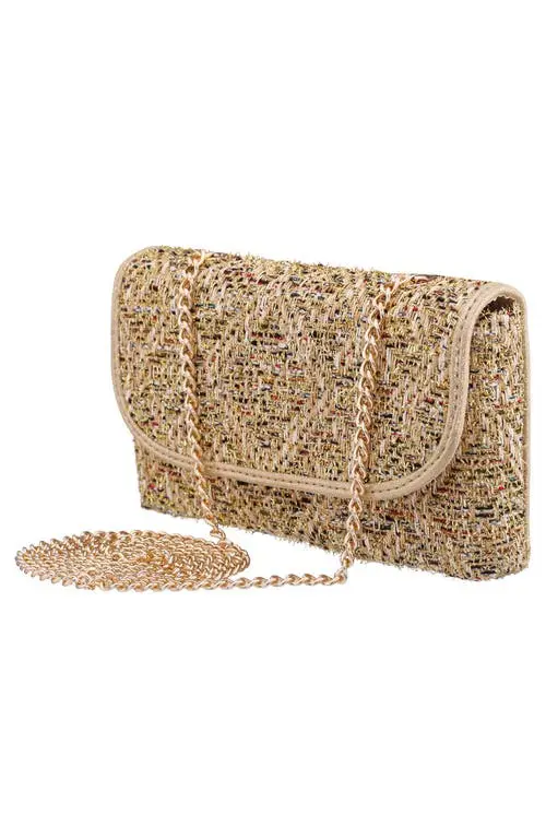 Nina Cerise Textured Clutch With Chain Strap