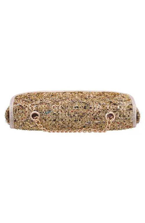 Nina Cerise Textured Clutch With Chain Strap