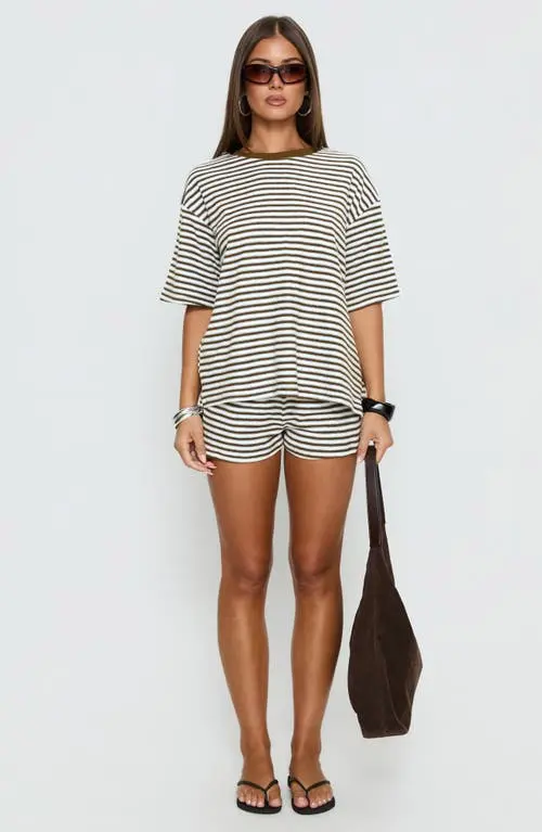 Princess Polly Selvigna Striped Terry Shorts