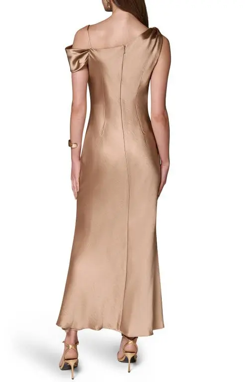 Donna Karan New York Asymmetrical Shoulder Satin Gown