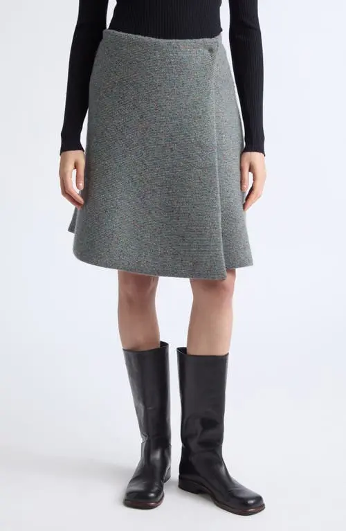 Proenza Schouler Capucine Wool Donegal Sweater Skirt - Blue Multi